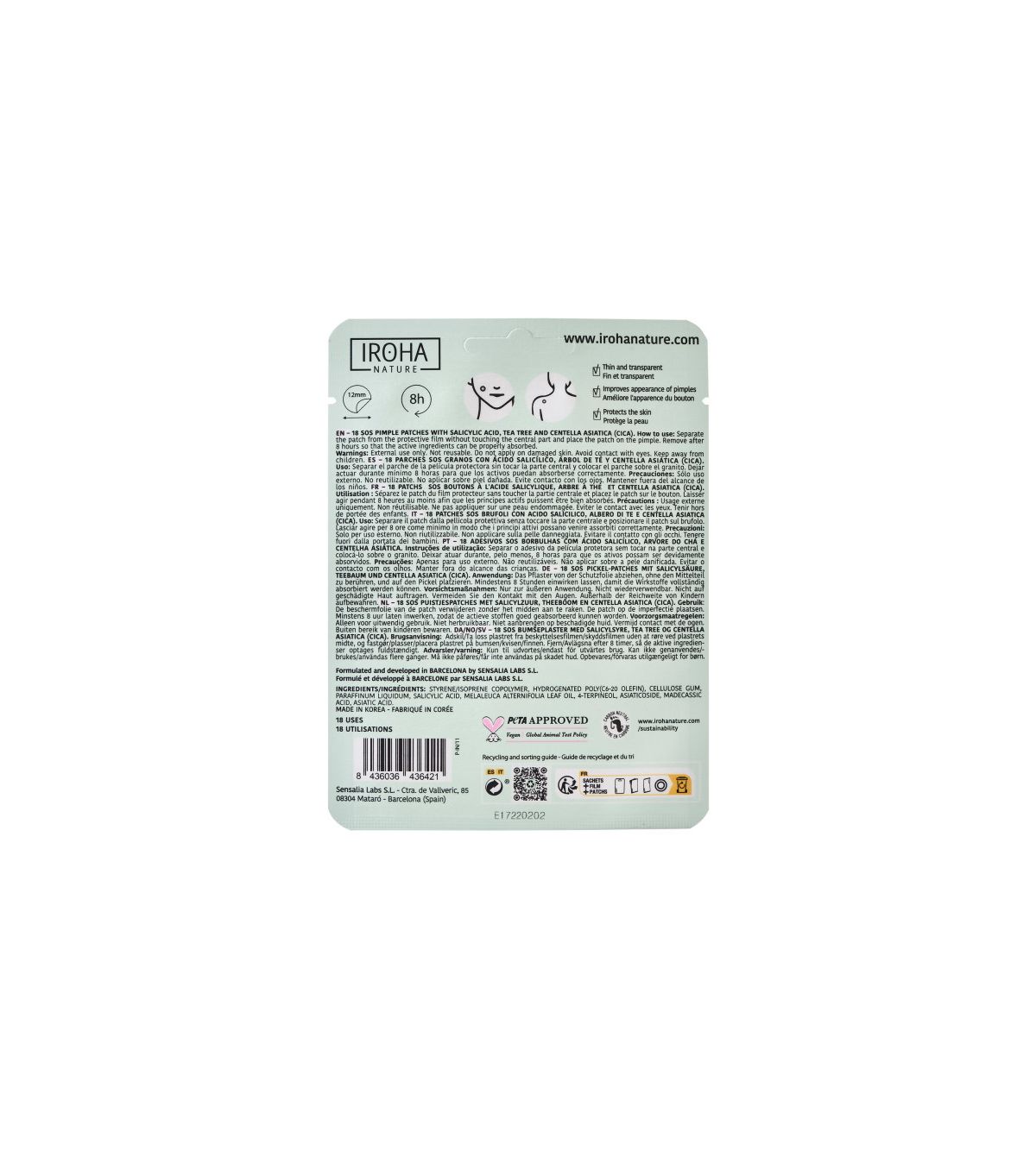 Parches SOS Granos | 18 uds - iroha-nature | Perfumerías Avenida