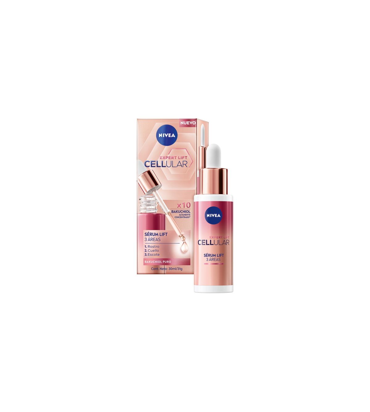 Expert Lift Cellular x10 Bakuchiol Sérum Lift 3 Áreas | 30 ml - nivea ...