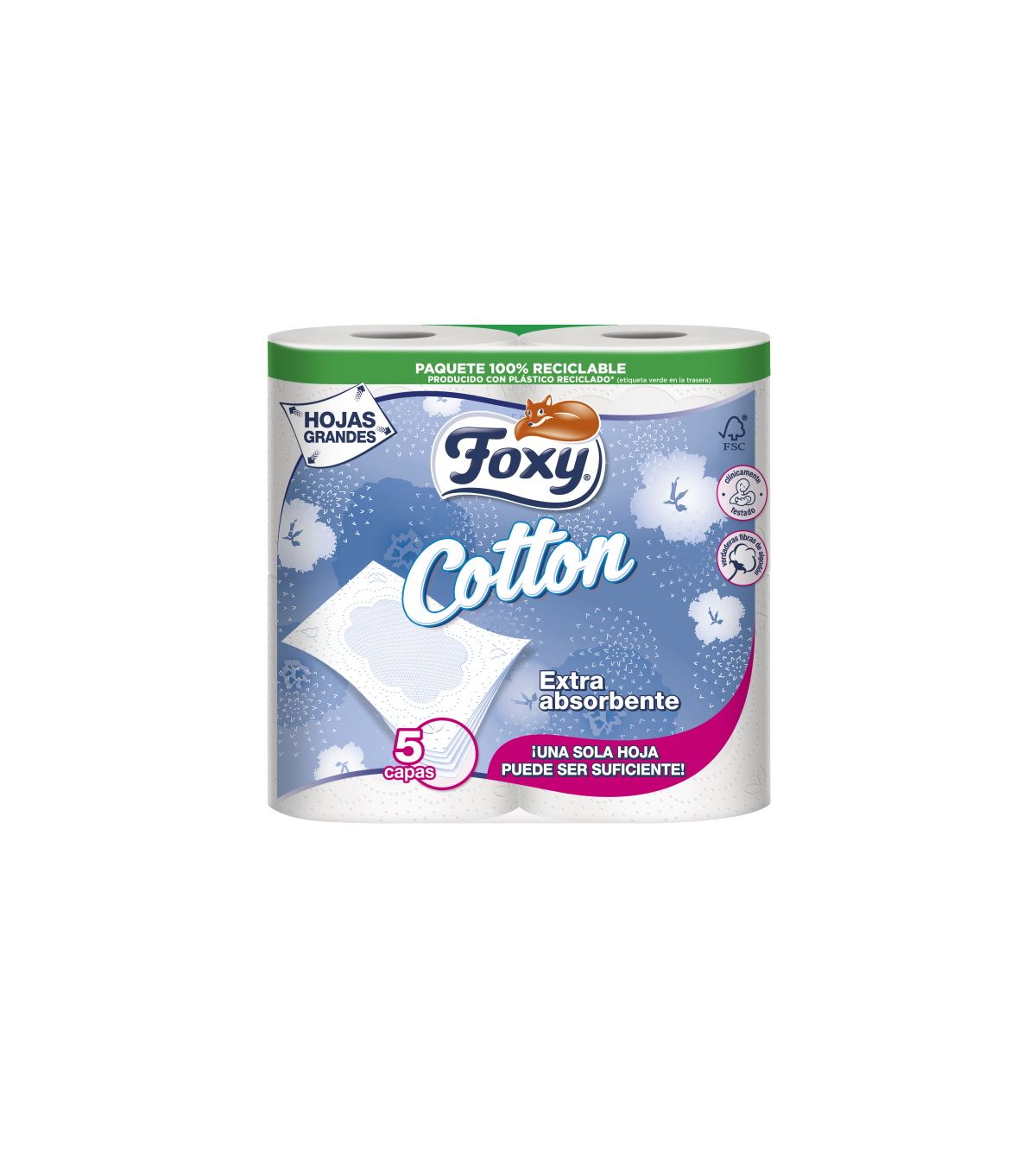 Cotton 5 Capas 4 Rollos - foxy | Perfumerías Avenida