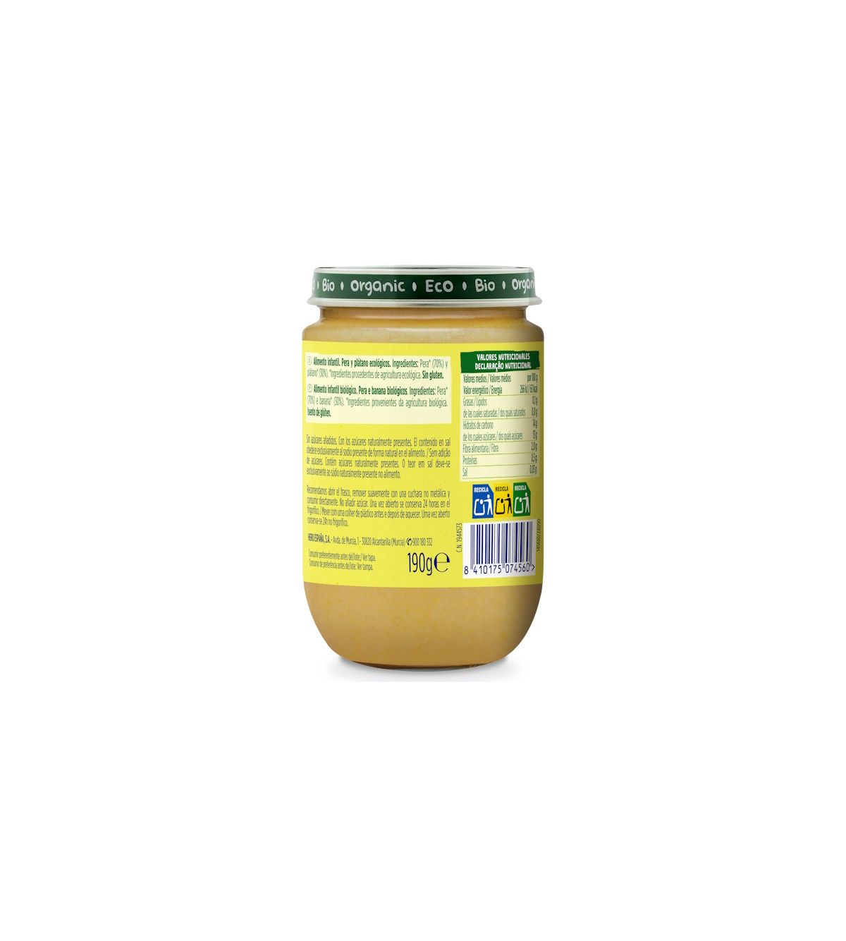 Solo Bio Potito de Pera y Plátano | 120 gr - hero | Perfumerías Avenida